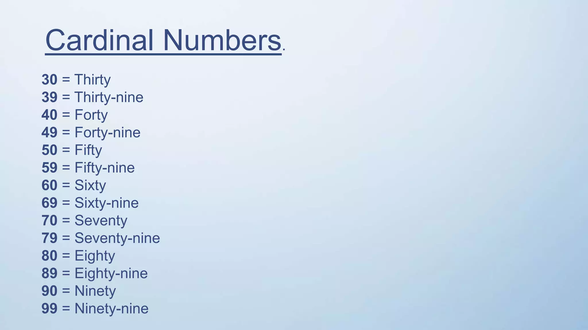 Cardinal numbers | PPTX