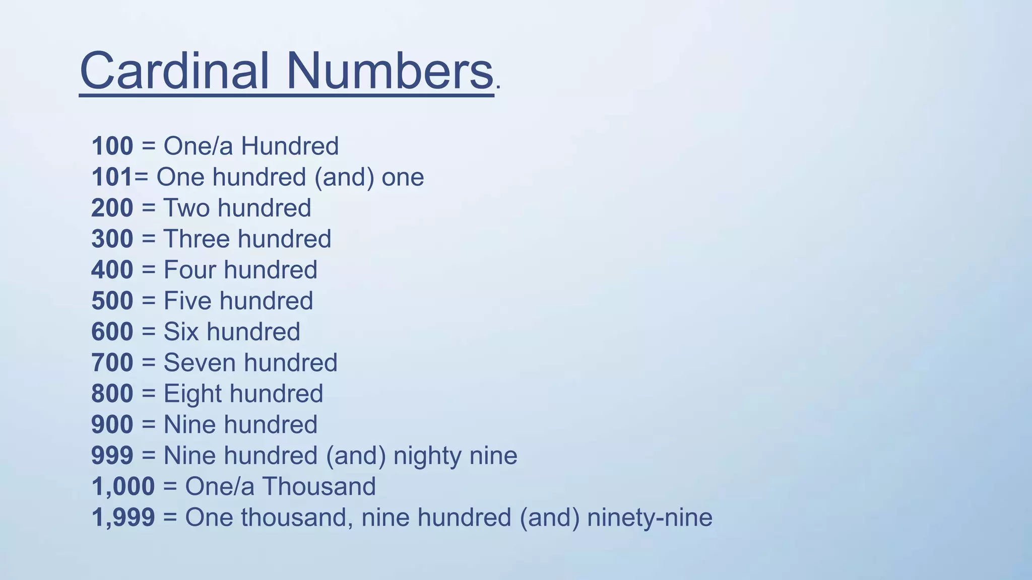 Cardinal numbers | PPT