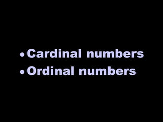 Cardinal Ordinal Numbers | PPS