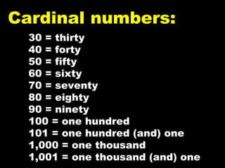 Cardinal Ordinal Numbers | PPS