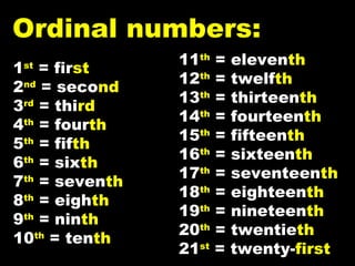 Cardinal Ordinal Numbers | PPS
