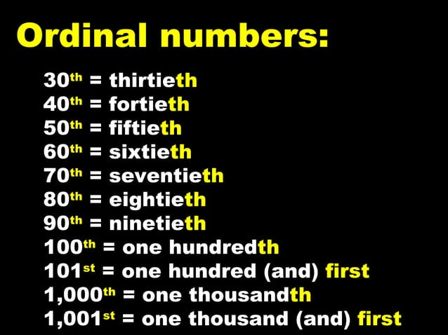 Cardinal Ordinal Numbers | PPT