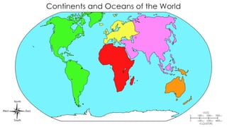 Cardinal points, continents and oceans | PPT
