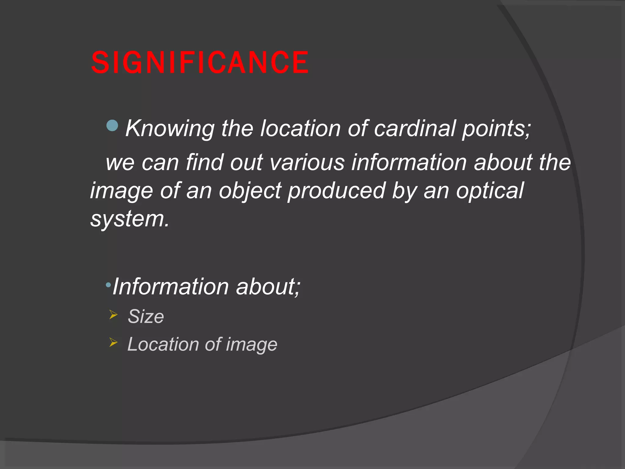 Cardinal points,thin lenses and thick lenses | PPT