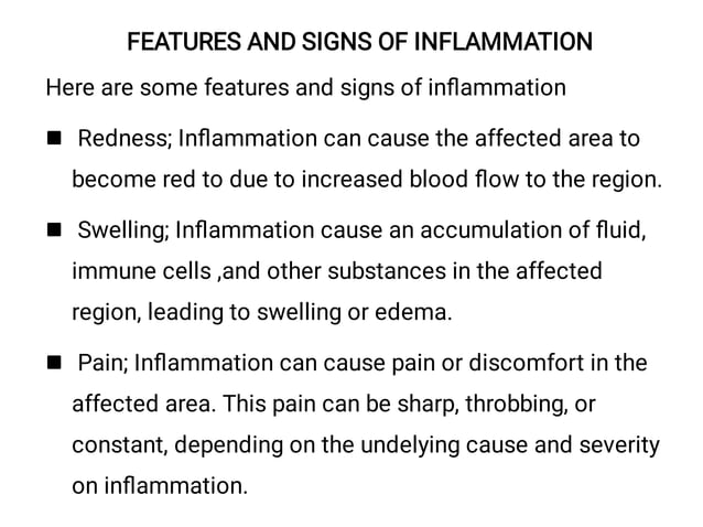 CARDINAL SIGNS OF INFLAMMATION POWER POINT | PDF