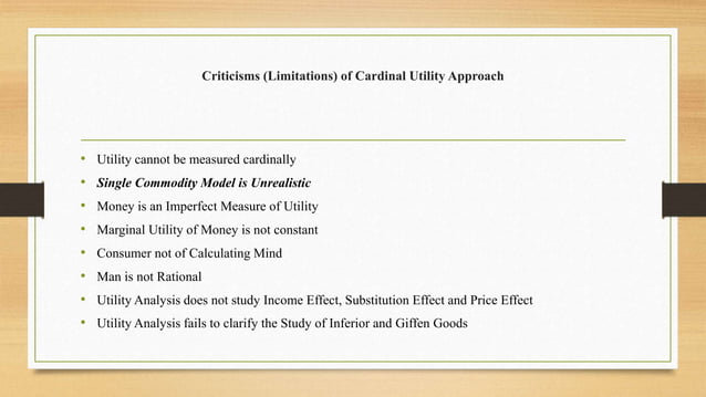 Cardinal utility analysis | PPTX | Government Support and Welfare ...