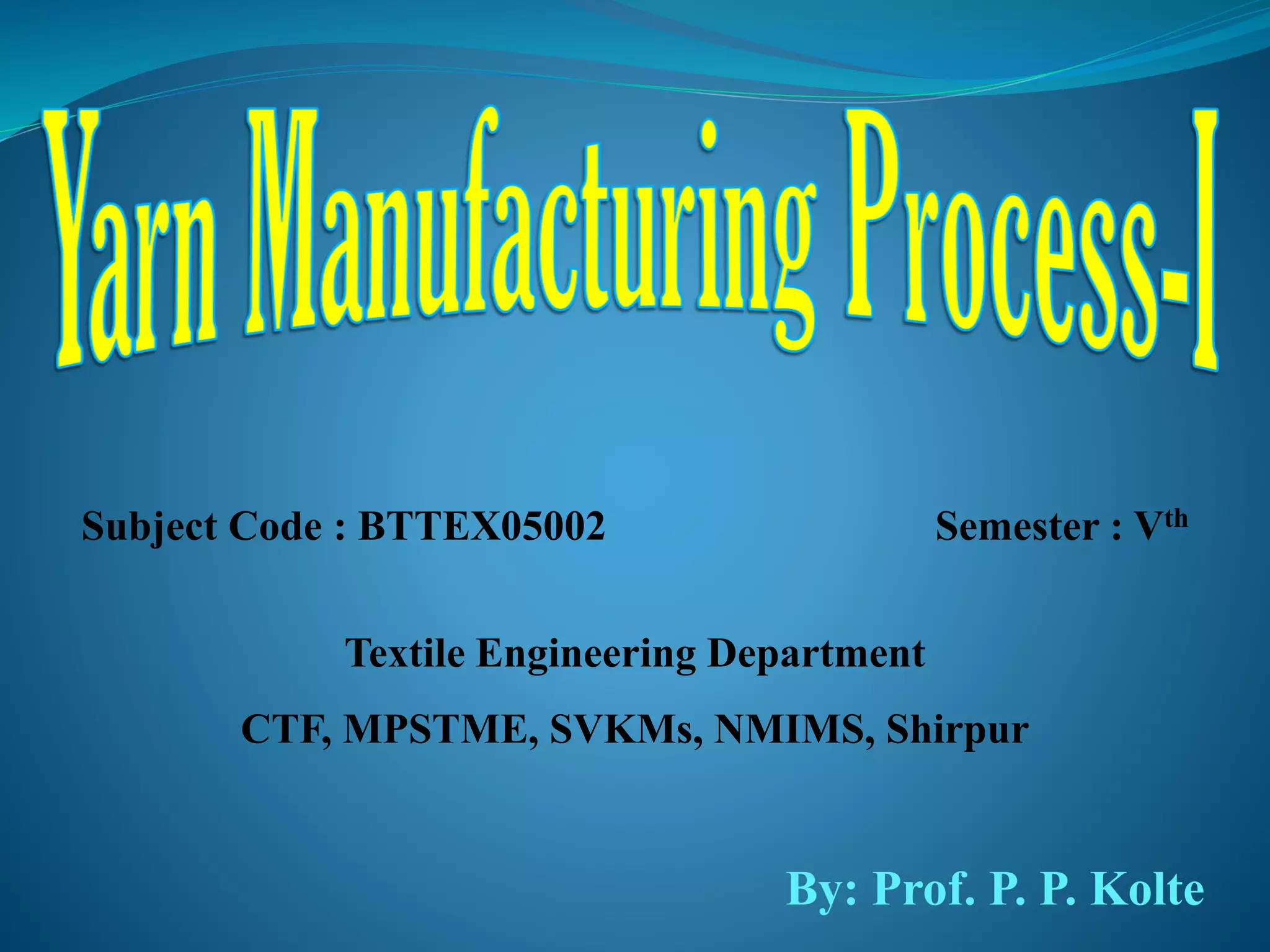 Yarn manufacturing Process : Carding | PDF