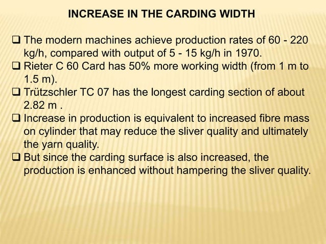 Developments in Carding | PPT