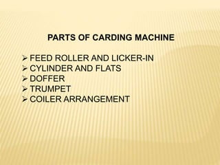 Developments in Carding | PPT