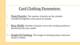 Card Clothing Parameters. | PPT