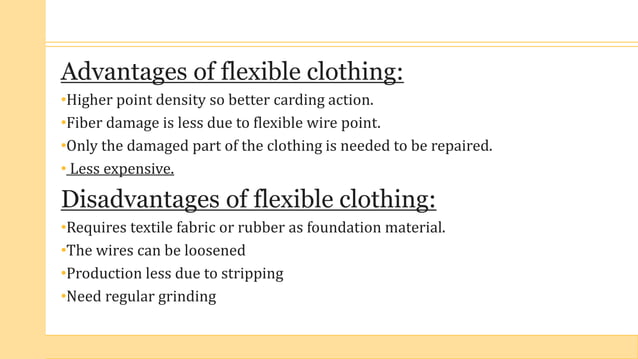 Card Clothing Parameters. | PPT