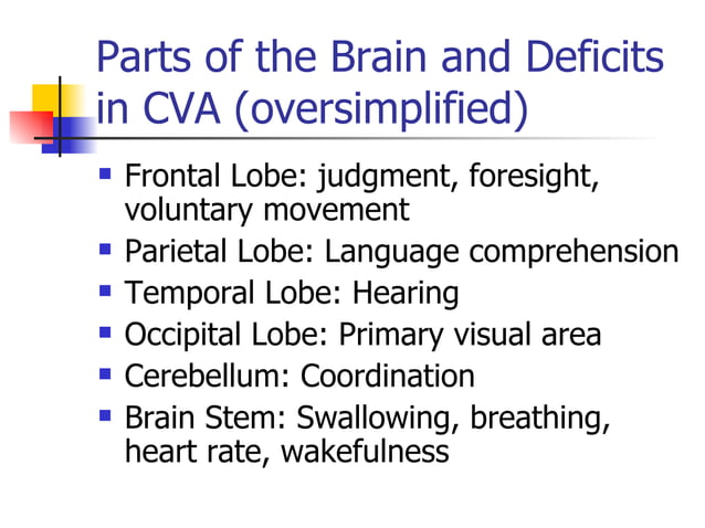 Cardio Vascular Accident CVA | PPT | Brain and Nervous System Disorders | Diseases and Conditions