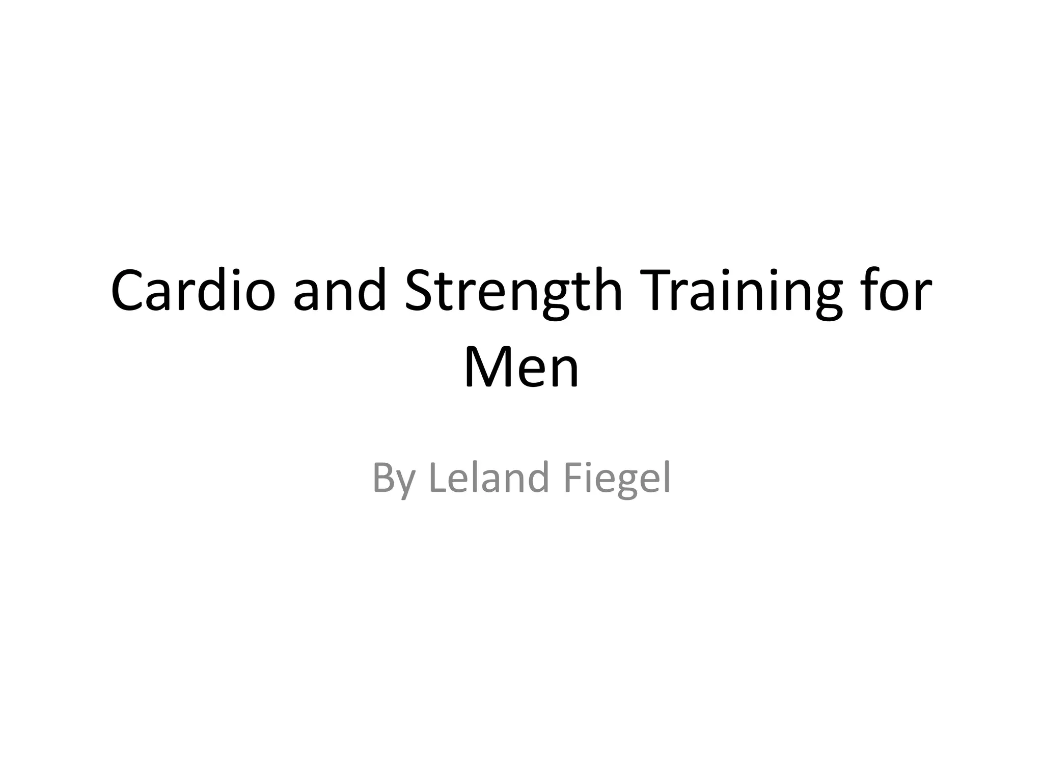 Cardio And Strength Training Ppt