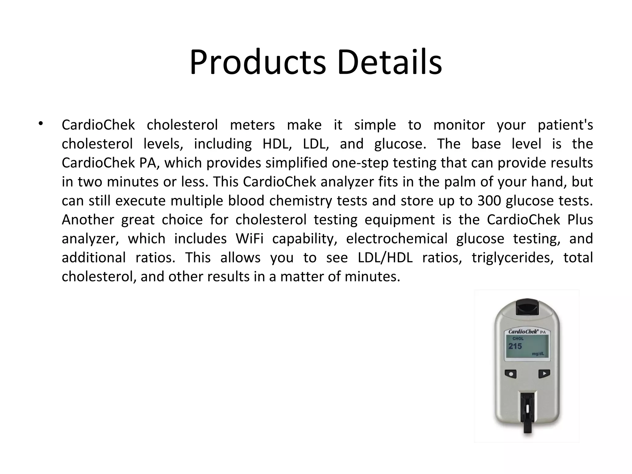 Cardio chek cholesterol meter | PPT