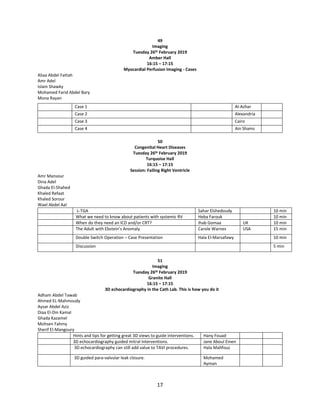 Cardio egypt 2019 program | PDF
