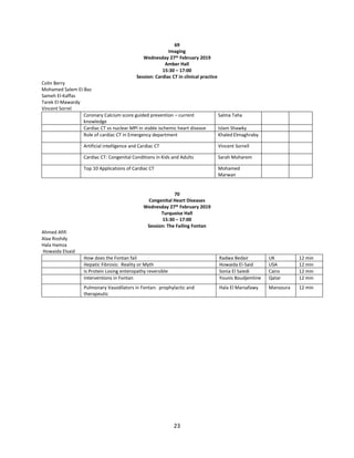 Cardio egypt 2019 program | PDF