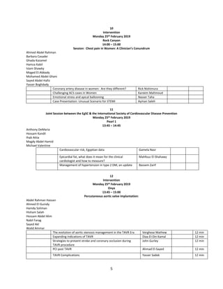 Cardio egypt 2019 program | PDF