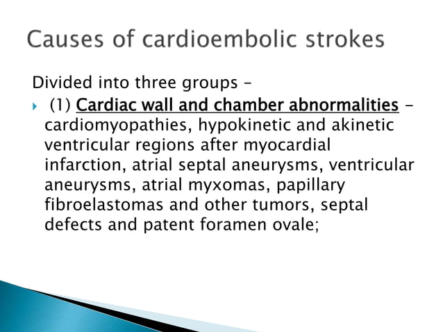 Cardioembolic stroke | PPT | Free Download