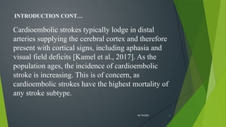 CARDIOEMBOLIC STROKE management SEMINER. | PPTX