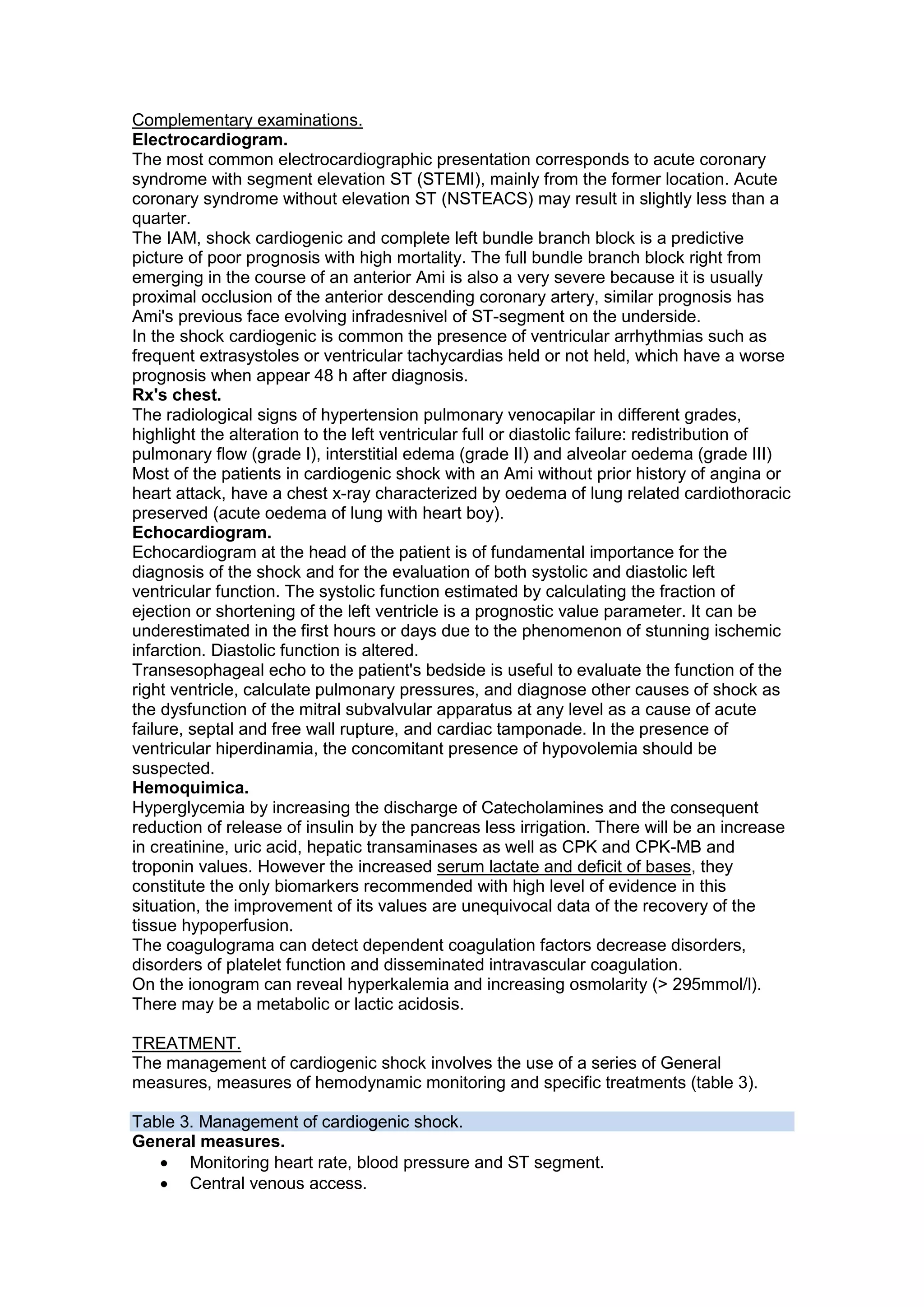 Update on diagnosis and management of emergencies in cardiogenic shock ...