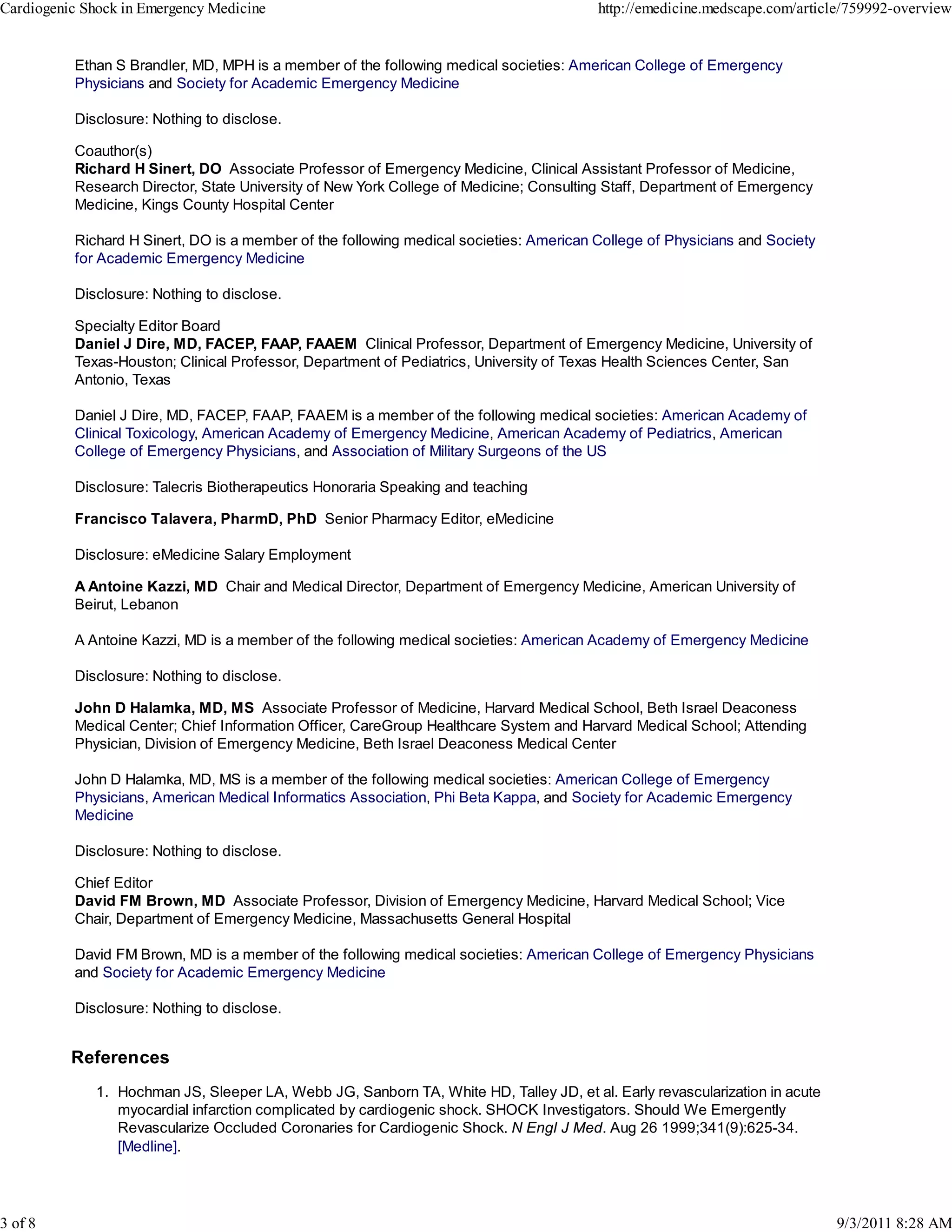 Cardiogenic shock in emergency medicine | PDF