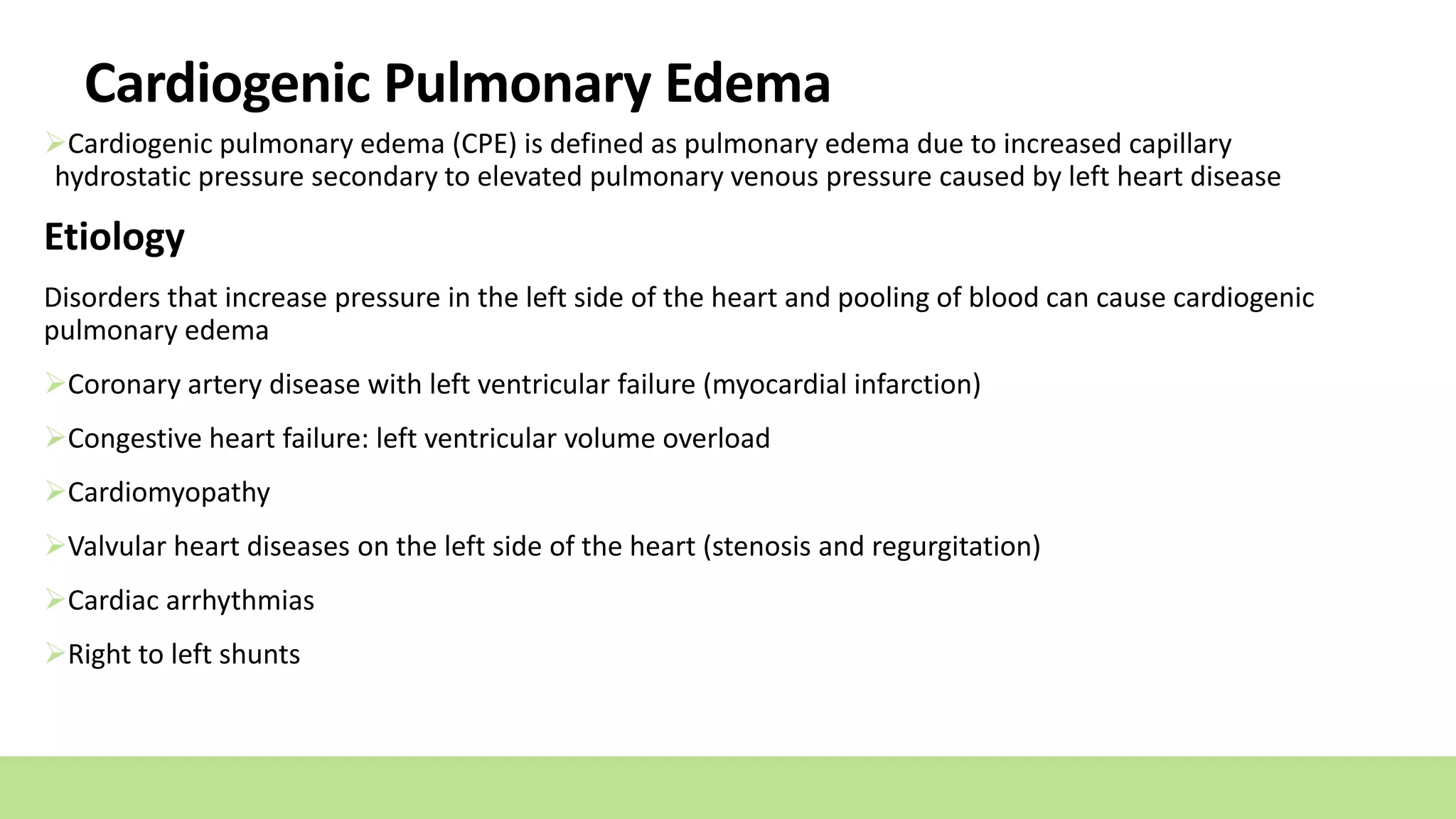 Cardiogenic vs noncardiogenic pulmonary edema (ARDs) | PPTX