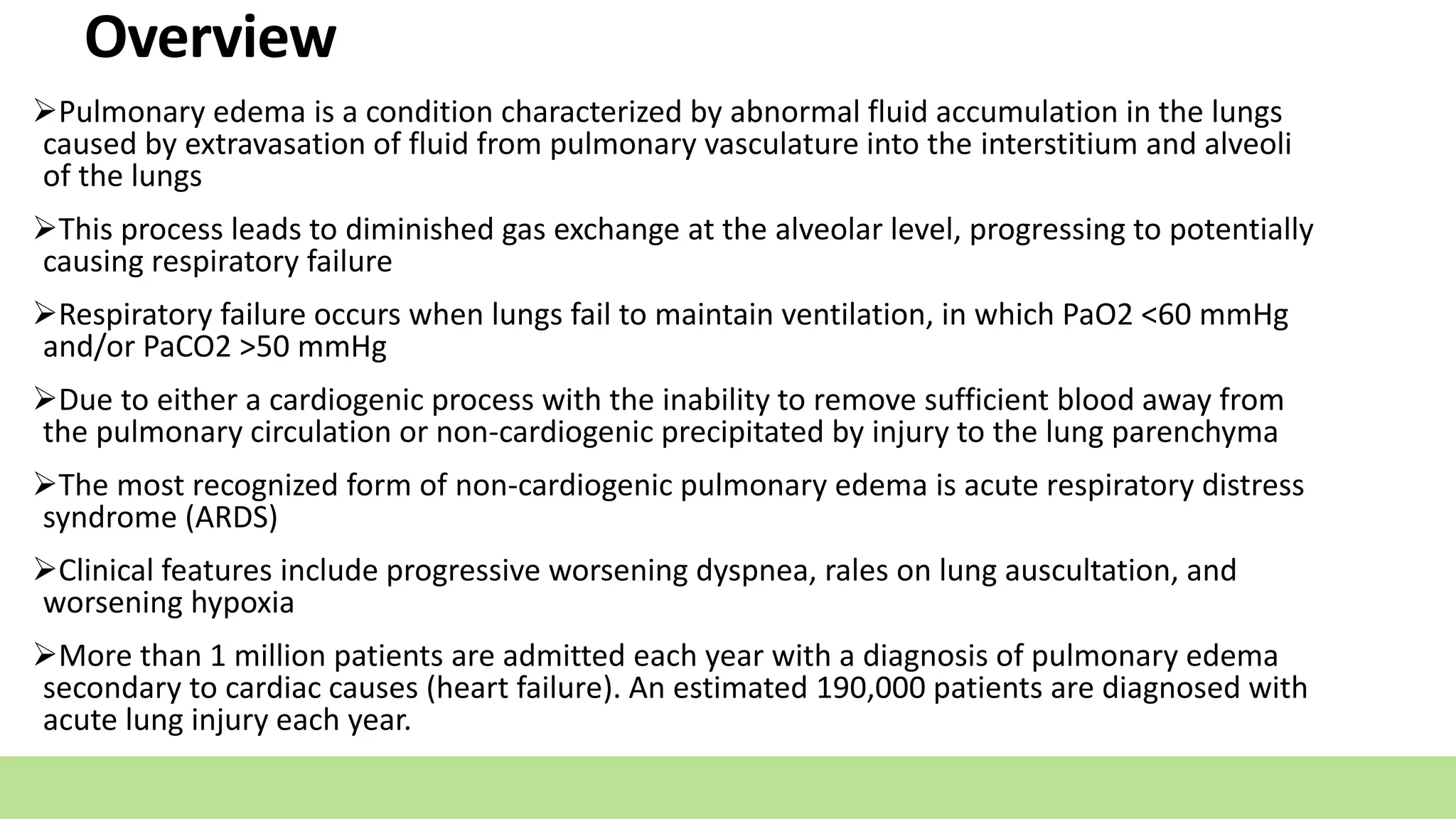 Cardiogenic vs noncardiogenic pulmonary edema (ARDs) | PPTX
