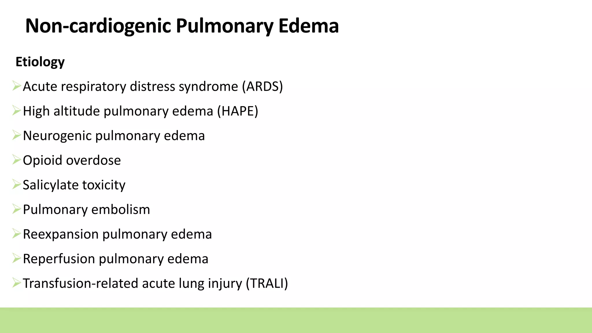 Cardiogenic vs noncardiogenic pulmonary edema (ARDs) | PPTX