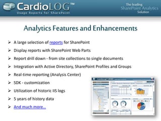 Cardiolog Analytics for Sharepoint Intranet Portals - from Intlock and Atidan | PDF | Internet ...
