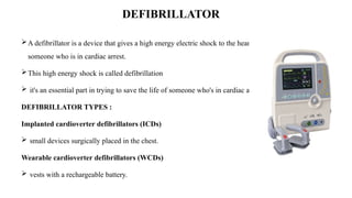 CARDIOLOGY MEDICAL DEVICES AND ITS USE. | PPTX