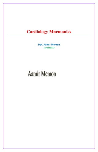 Cardiology mnemonics | PDF