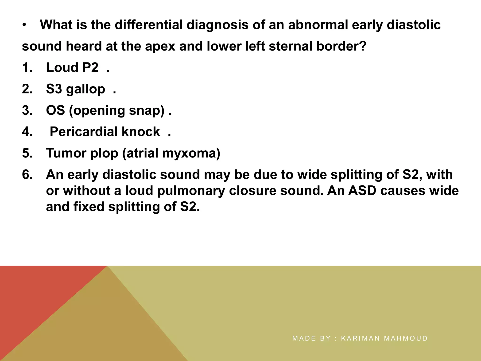 Cardiology notes . medical pearls | PPTX