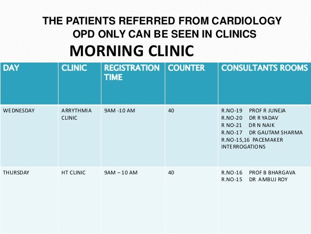 Cardiology opd