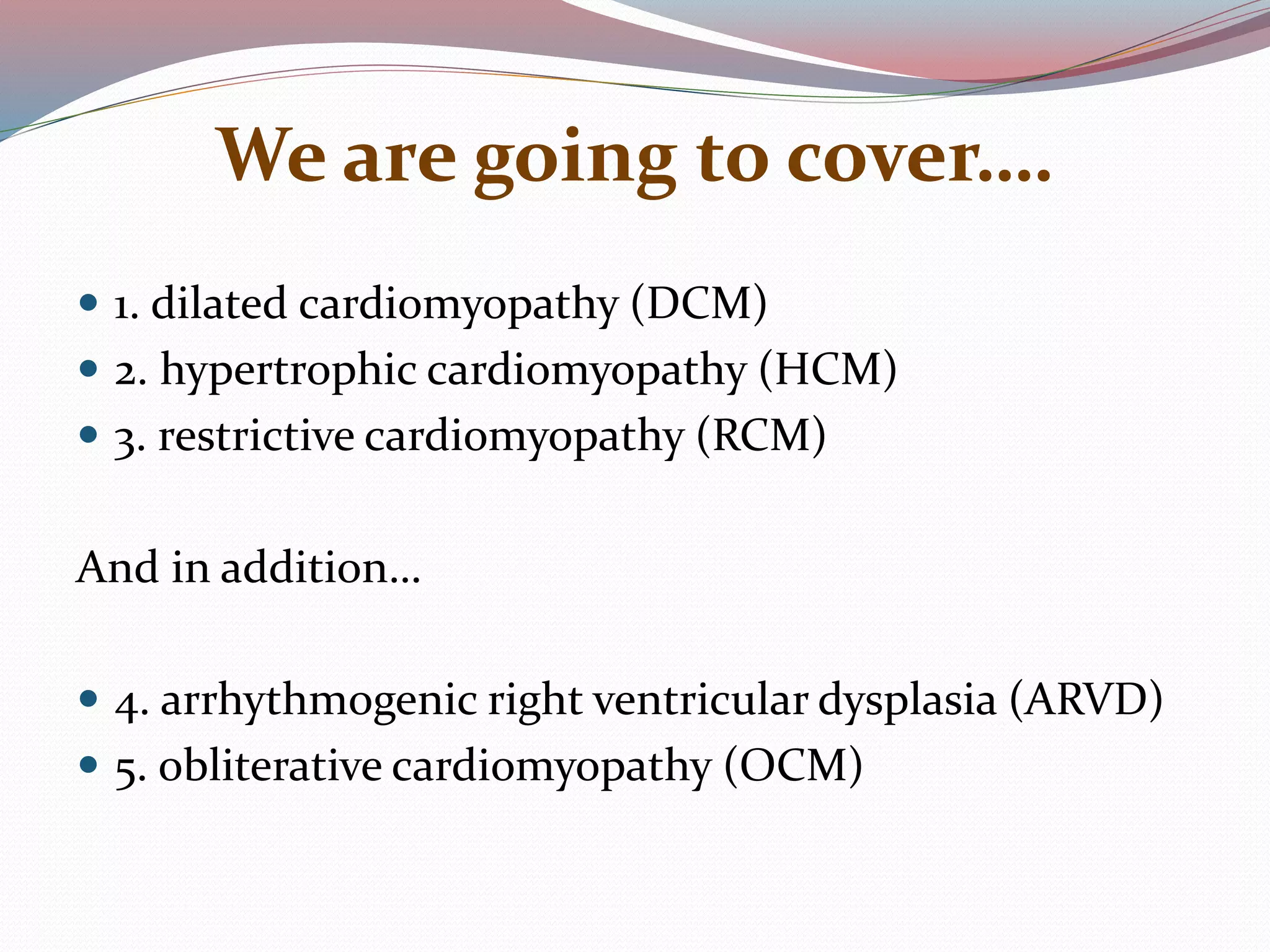 Cardiomyopathies | PPTX