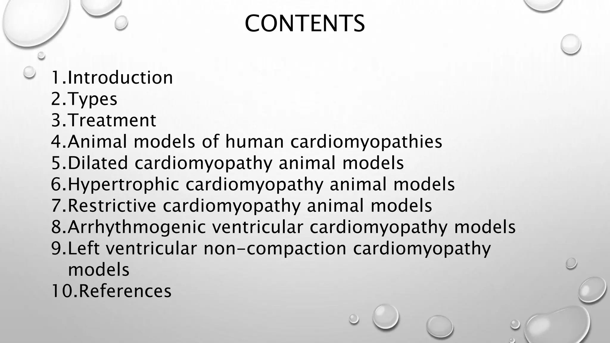 animal models for evaluation of drugs for Cardiomyopathies | PPTX