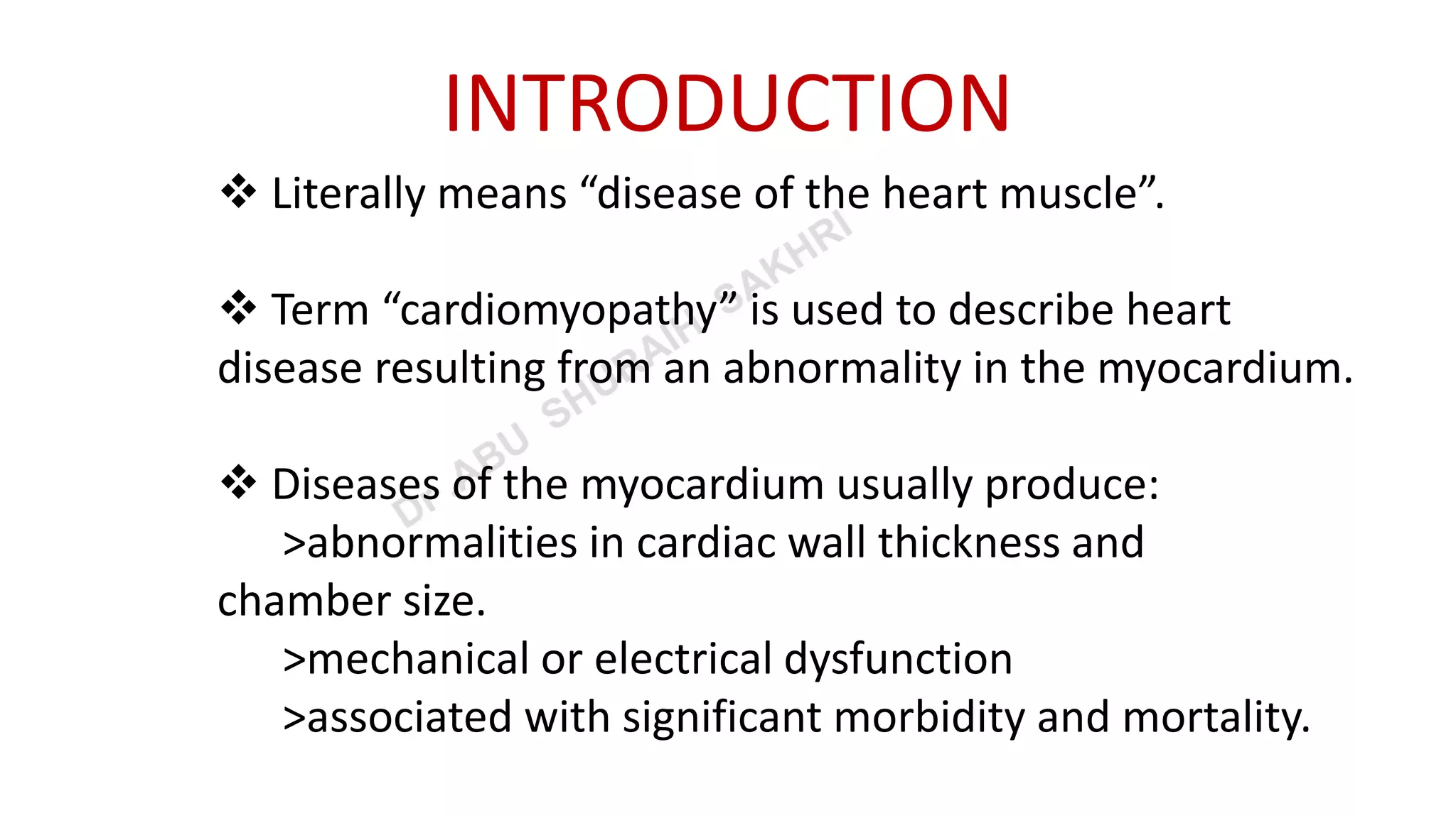 Pathology of Cardiomyopathies | PPTX
