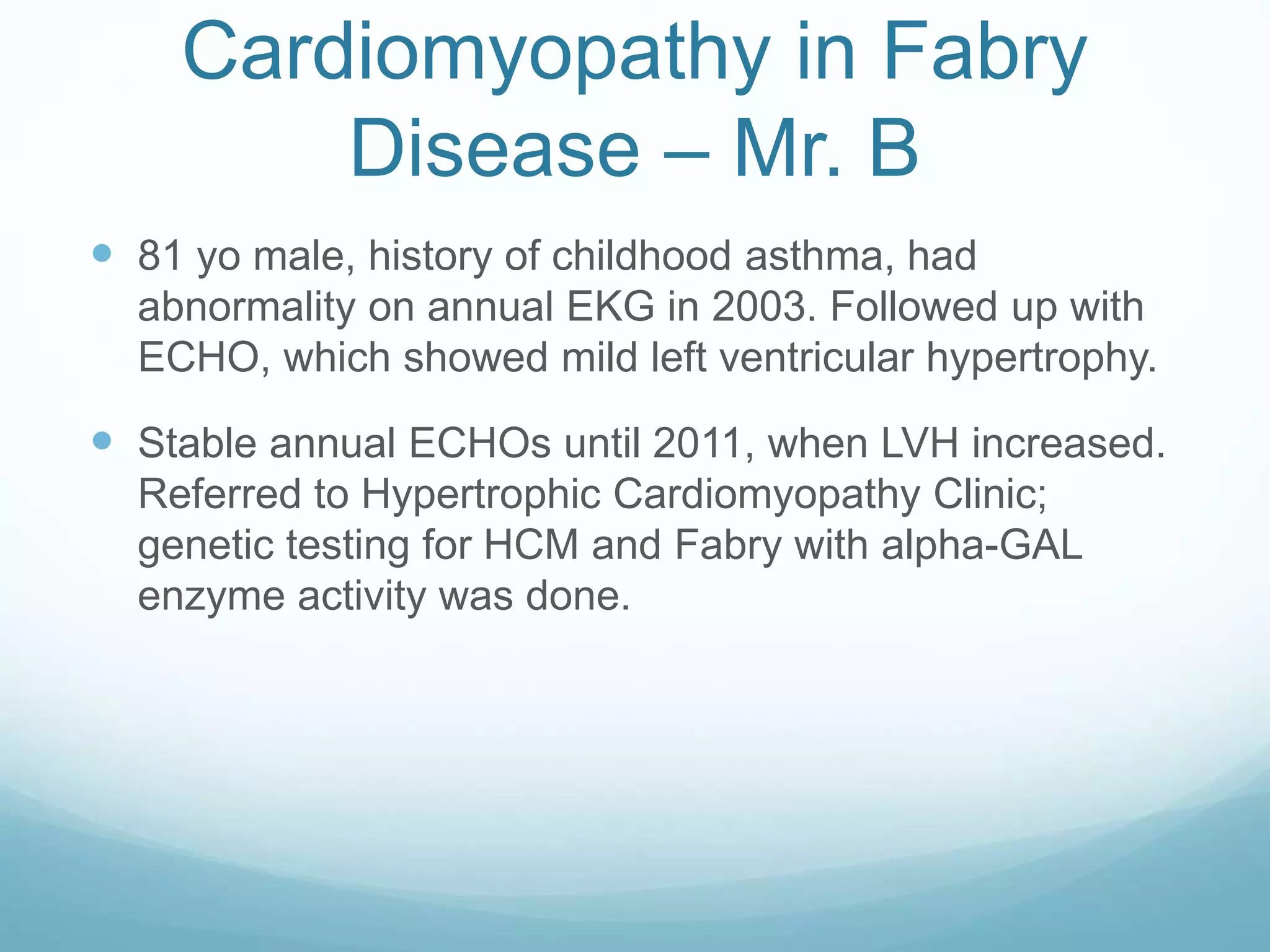 Cardiomyopathy in fabry disease | PPTX