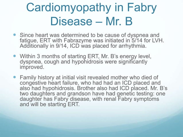 Cardiomyopathy in fabry disease | PPT