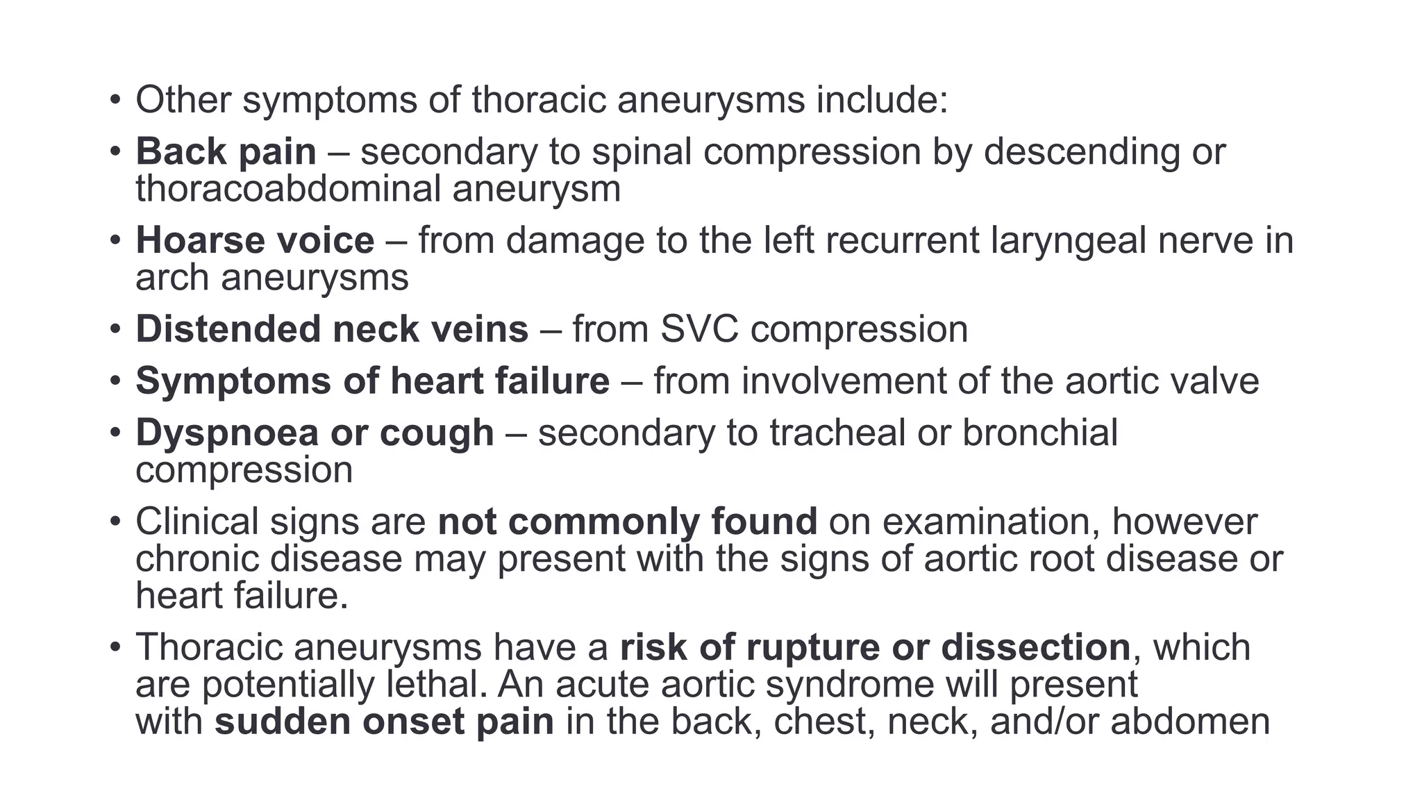 thoracic aneurysm | PPTX