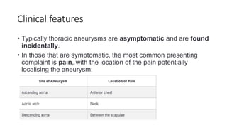 thoracic aneurysm | PPTX