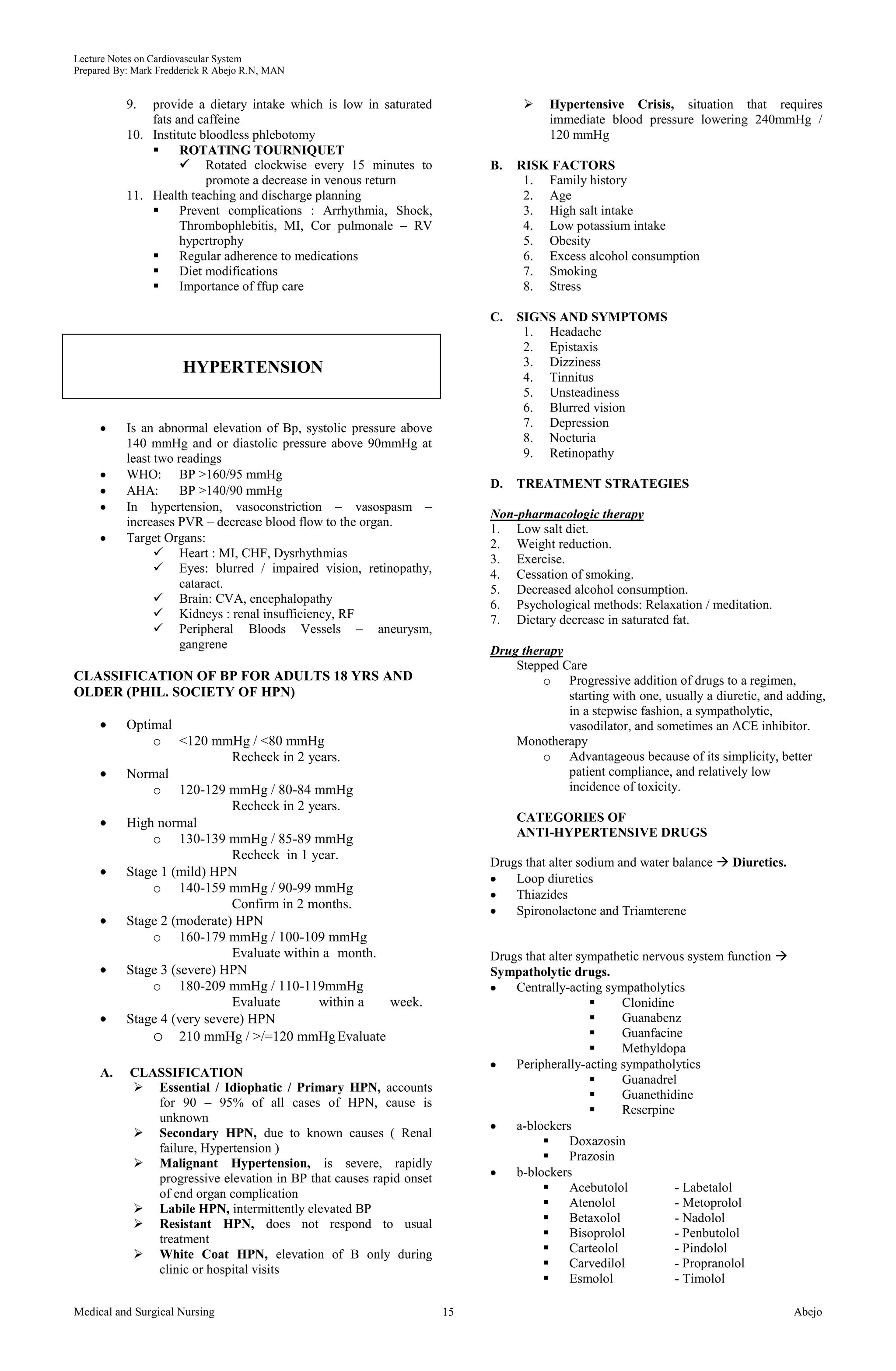 Cardiovascular Nursing | PDF