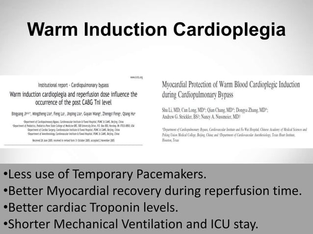 Cardioplegia.pptx | Heart and Cardiovascular Diseases | Diseases and ...