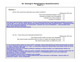 Cardiopulmonary sgrq questionnaire | PPTX