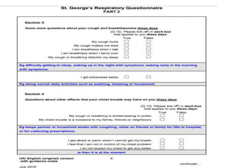 Cardiopulmonary sgrq questionnaire | PPTX