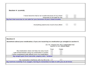 Cardiopulmonary sgrq questionnaire | PPTX