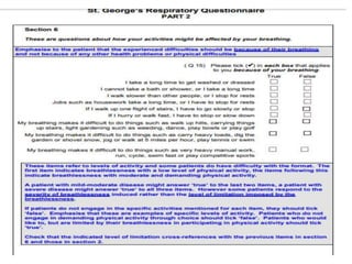 Cardiopulmonary sgrq questionnaire | PPTX