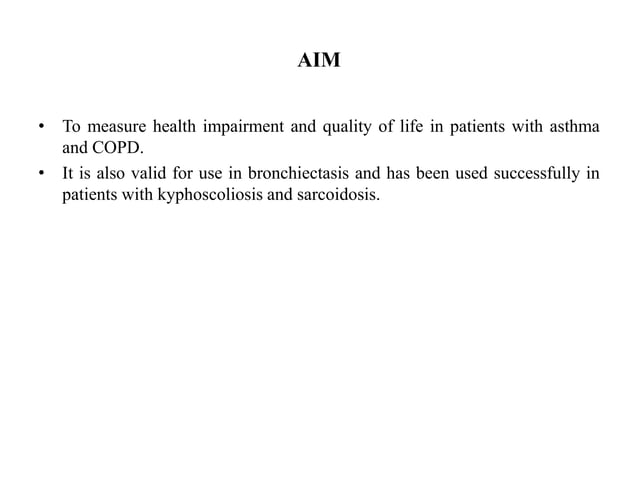 Cardiopulmonary sgrq questionnaire | PPT