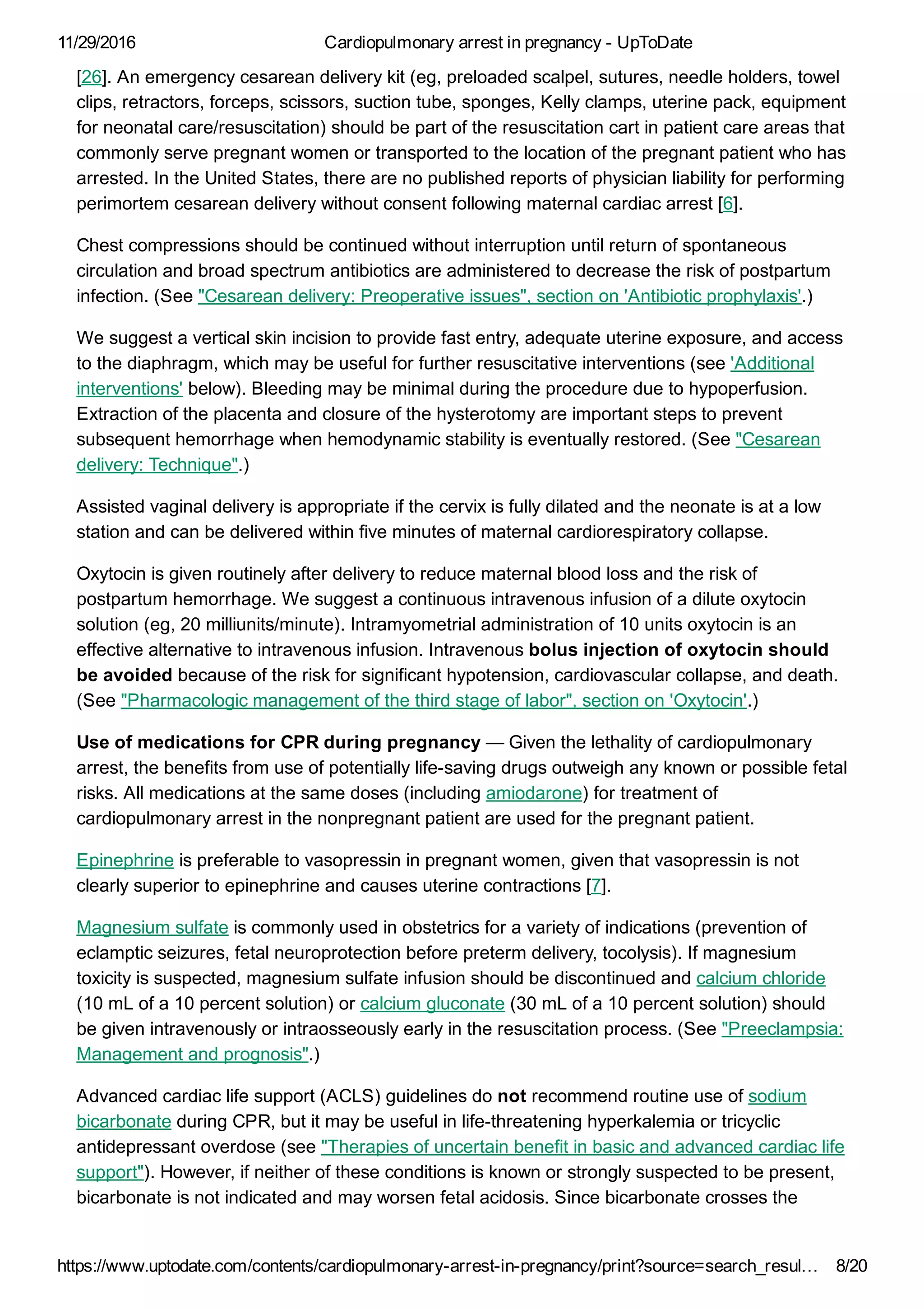cardiac arrest in pregnancy | PDF