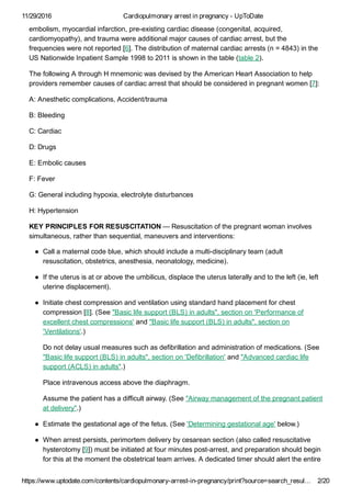 cardiac arrest in pregnancy | PDF
