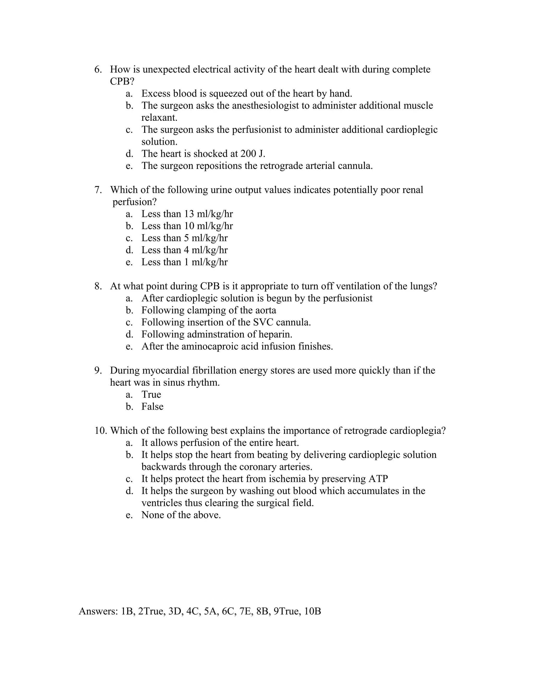 Perfusionist... Prometric Exam Model Questions | PDF